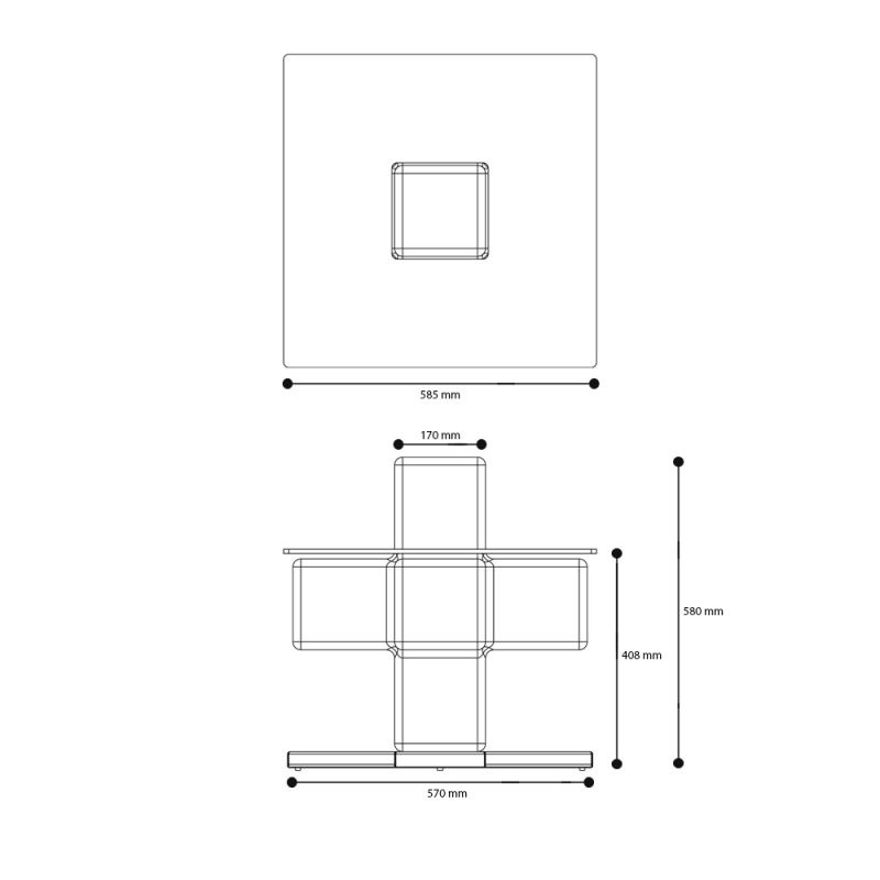 Design Cross-Table for Waitingrooms and Offices - Base 20